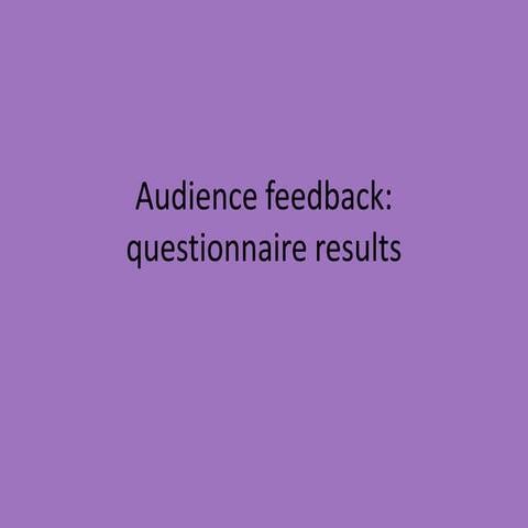 Audience feedback | PPT