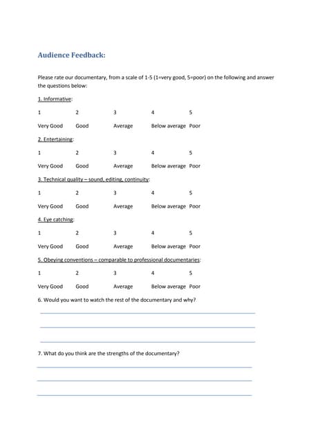 Audience feedback group | PDF