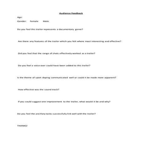 Audience feedback | DOCX