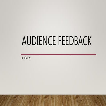 Audience feedback | PPT