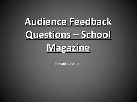 School magazine peer feedback | PDF
