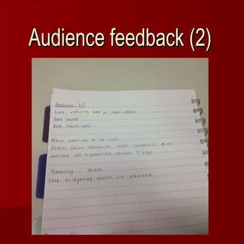 Audience feedback (2) | PPT | Video Production | Content Production
