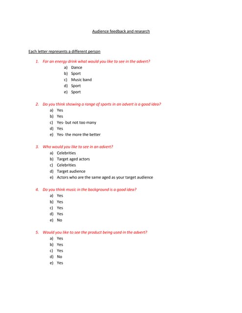 Digipack - Audience questionnaire | DOC