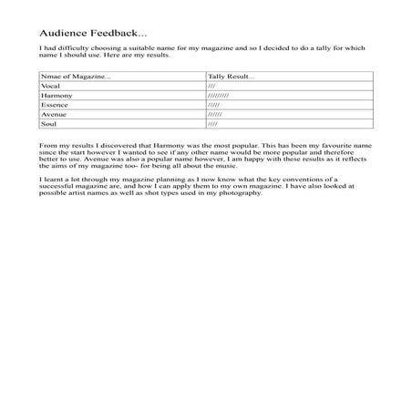 Audience Feedback | PDF