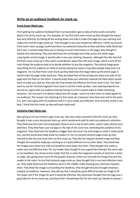 Mock ups feedback | PDF