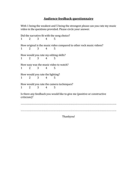 Mind Trap - Audience Questionnaire | PDF