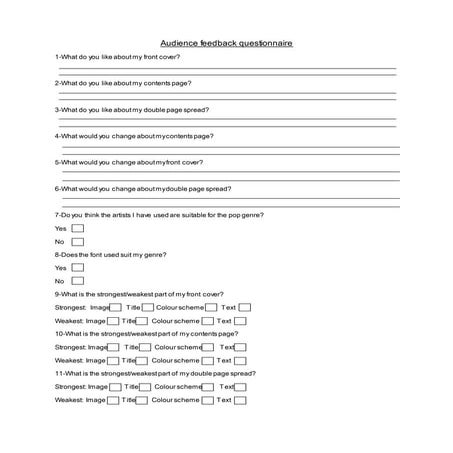 Audience feedback questionnaire | DOCX