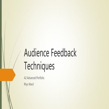 Audience Feedback Techniques | PPTX