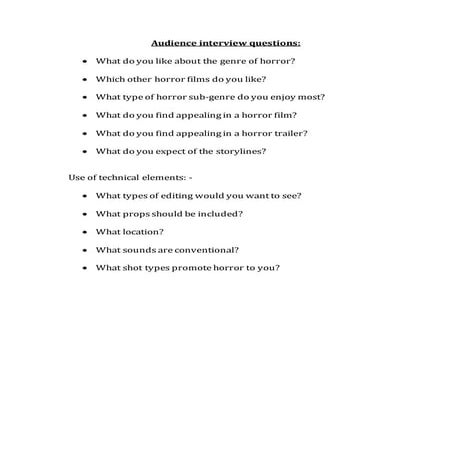 Audience interview questions | DOCX
