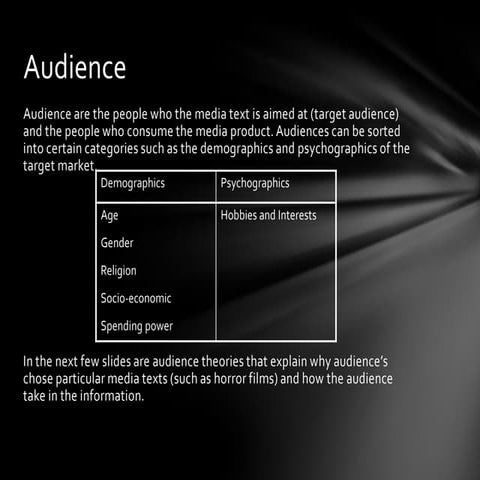 Media theories audience - Charlie Northern Harry Monan | PPTX