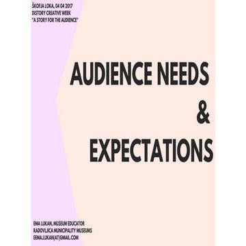 Audience needs & expectations | PPT