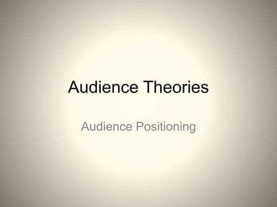 Audience positioning | PPT