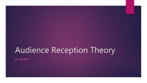 Reception theory | PDF