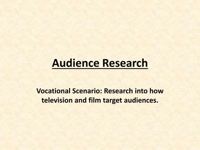 Classifying audiences- | PPTX