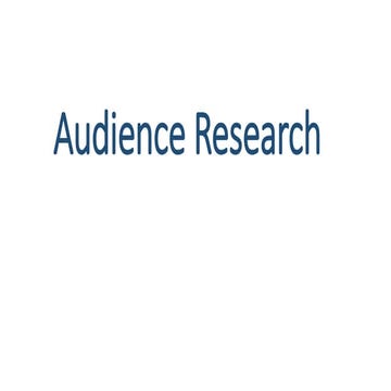 Conclusion of my Audience Research | PPTX