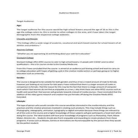 Audience research 2a | PDF