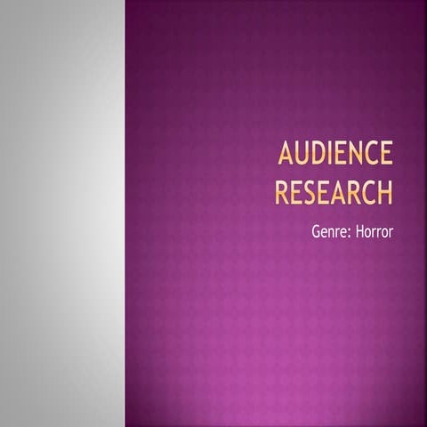 Horror film target audience | PPTX