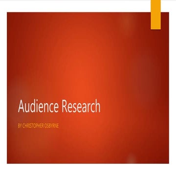 Audience research powerpoint | PPT