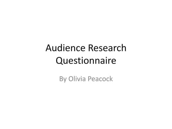 Audience research pie charts | PPT