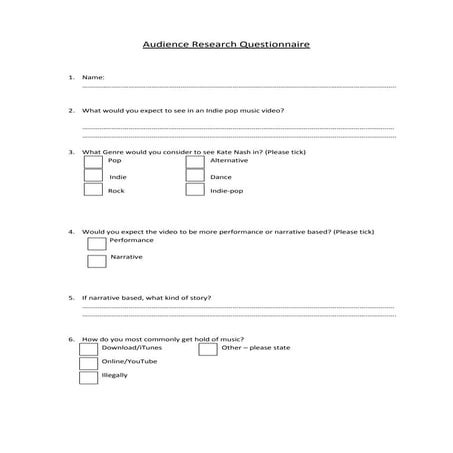 Audience research questionnaire | PDF