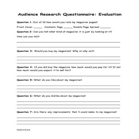 Audience research questionnaire | DOCX