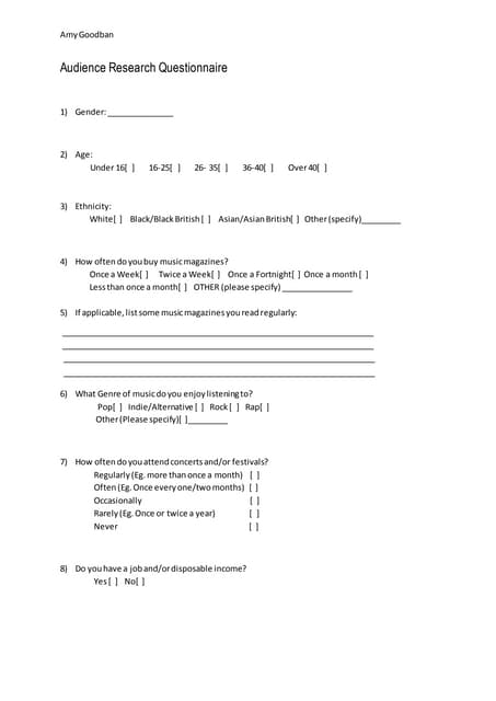 Questionnaire | DOCX