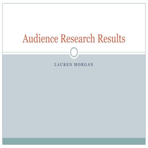 Audience research results | PPT