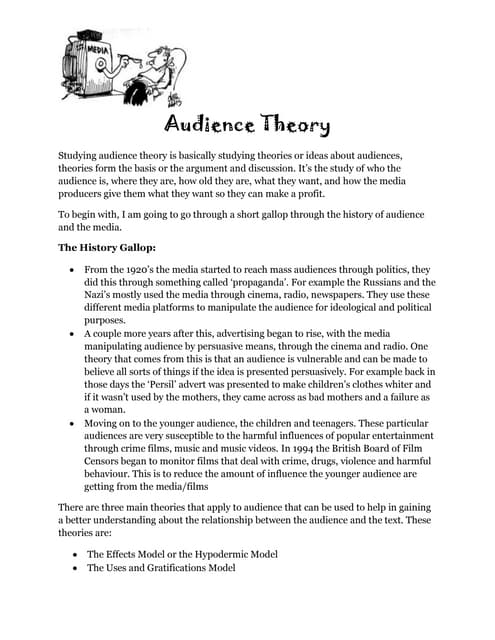 Audience theory summary | PPT