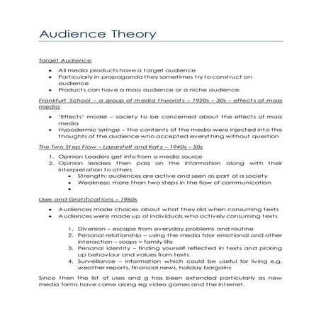 Audience theory | PDF