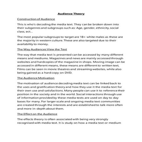 Audience theory | PDF