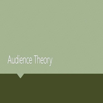 Audience theory | PPT