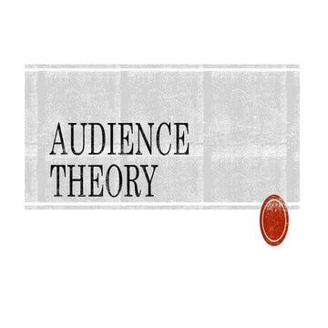 Audience theory | PPT