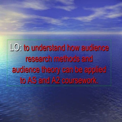Audience, theory and film marketing | PPT