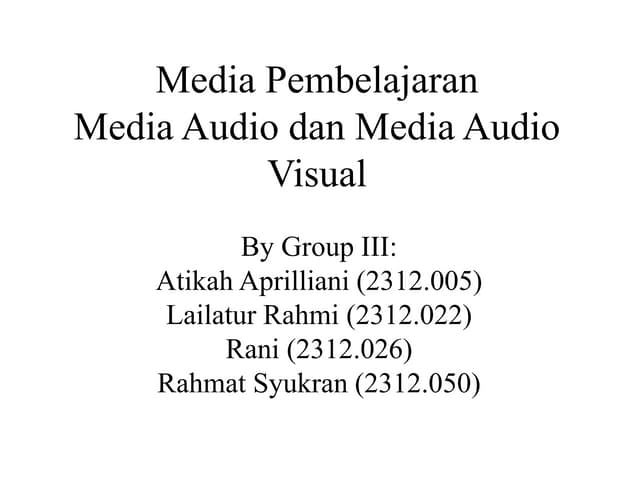 Mengenal Dasar Audio Visual broadcasting | PPTX