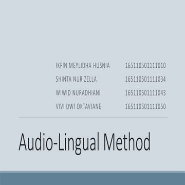 audio lingual method in english education program material | PPTX
