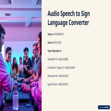 Real time conversion of sign language to text and speech presentation | PDF
