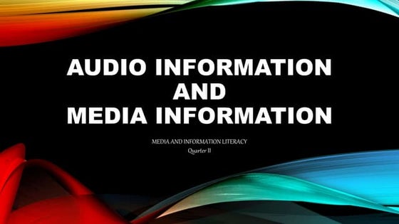 AUDIO Information and MEDIA (handsout).docx | Digital Audio | Computer Software and Applications