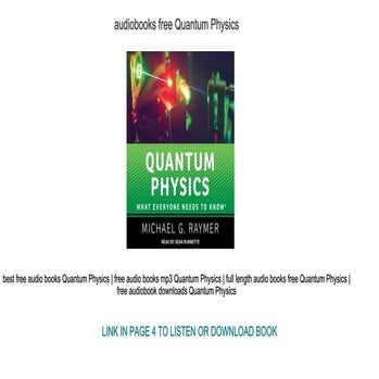 Audiobooks free quantum physics | PDF