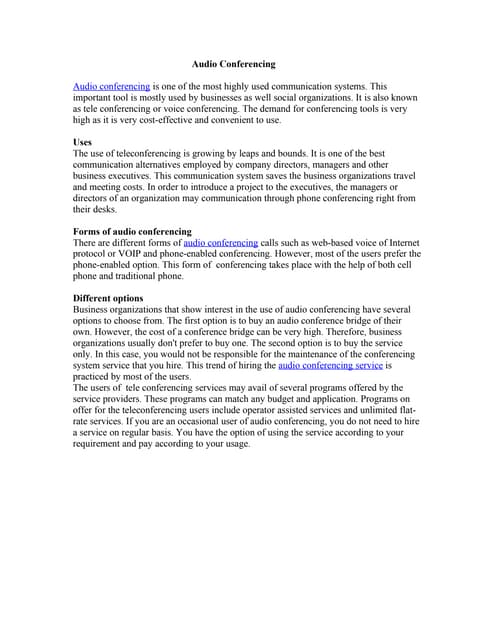 Achieve Better Sound Quality in Conference Calls | PPT