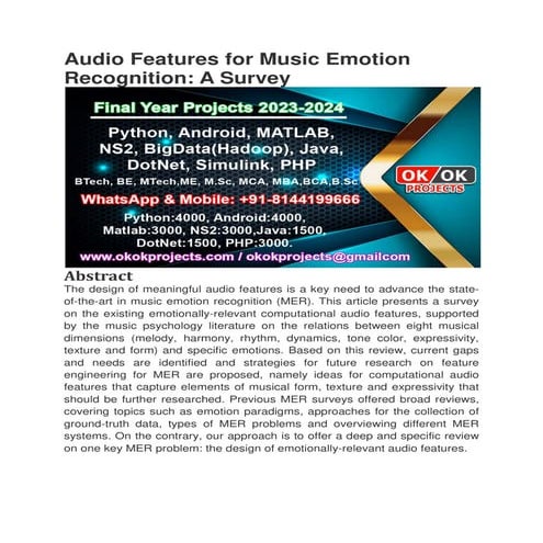 Audio Features for Music Emotion Recognition A Survey.pdf