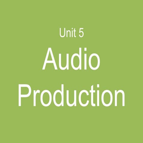 Audio lecture | PPTX | Audio Production | Content Production