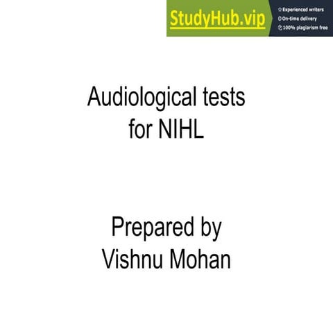 Audiological Tests For NIHL | PDF