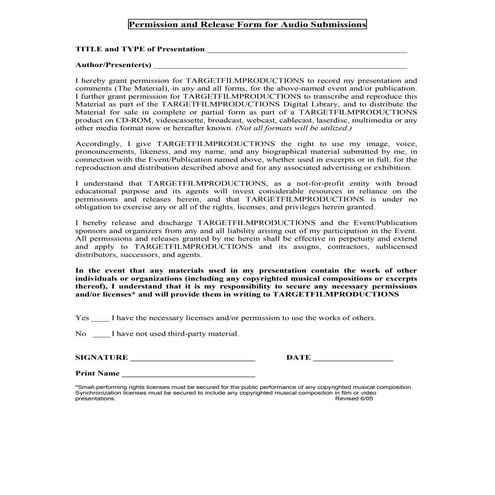 Audio permission document 1 | DOC