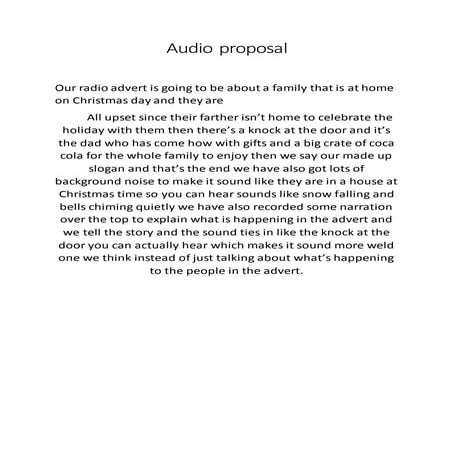 Audio proposal | PDF