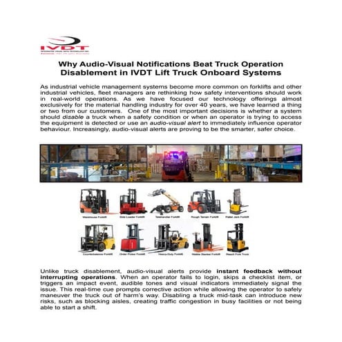 AUDIO / VISUAL alerts for SkidWeigh products used on material handling ...