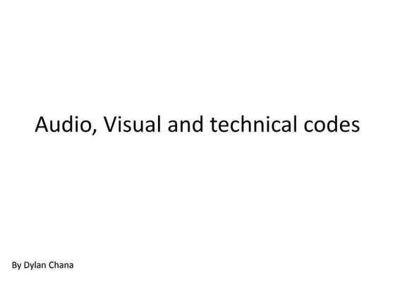 Technical codes | PPTX | Video Production | Content Production