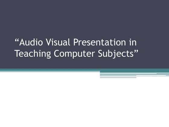 Oral and Audio-Visual Presentation | PPTX