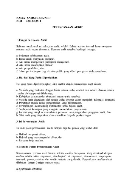 (Pert 3) bab 13 strategi audit dan program audit | DOCX