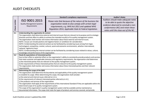 Audit iso 9001-2015-checklist- | DOCX