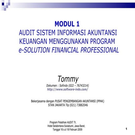 Audit Sistem Informasi Akuntansi Keuangan dg software e-solution ...